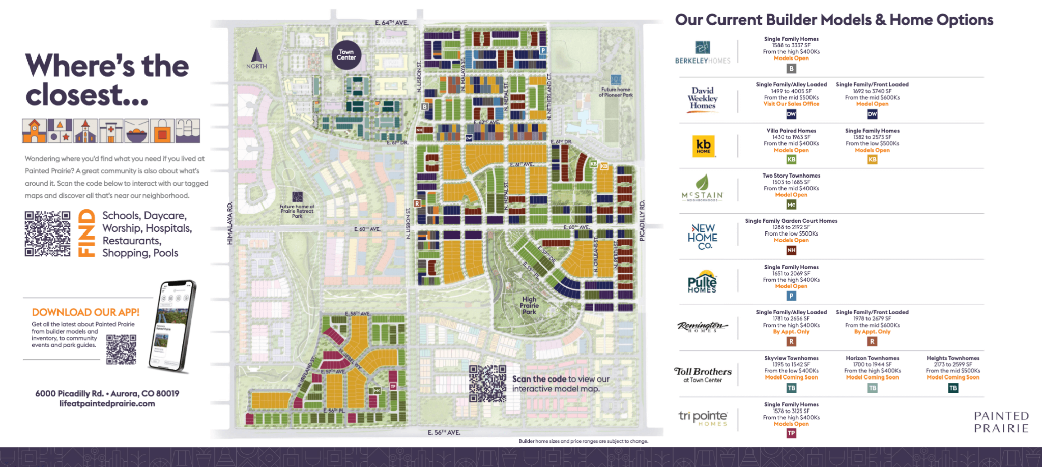 Painted Prairie Model Homes Interactive Map - Painted Prairie